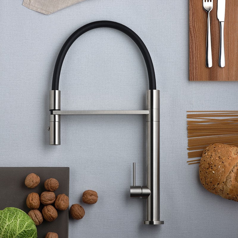 Ritmonio Diametro35 Cucina Inox kitchen fitting with 2 spray modes ...