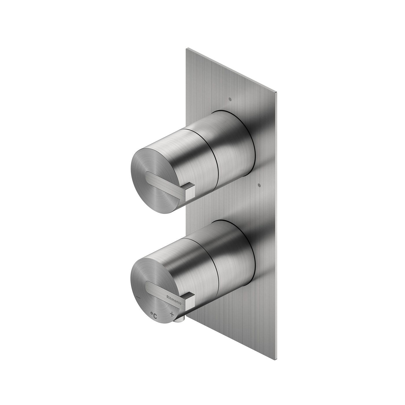 Ritmonio DOT316 concealed shower fitting with thermostat brushed ...