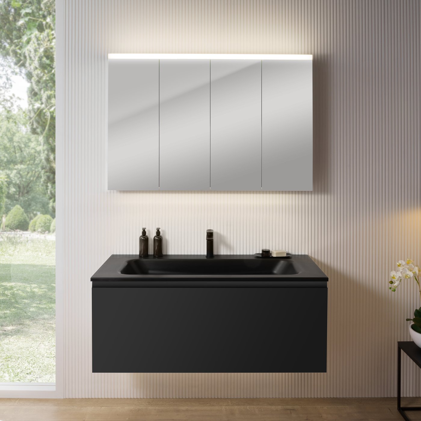 rivea Dia vanity unit W: 121 cm with 1 pull-out compartment, washbasin ...