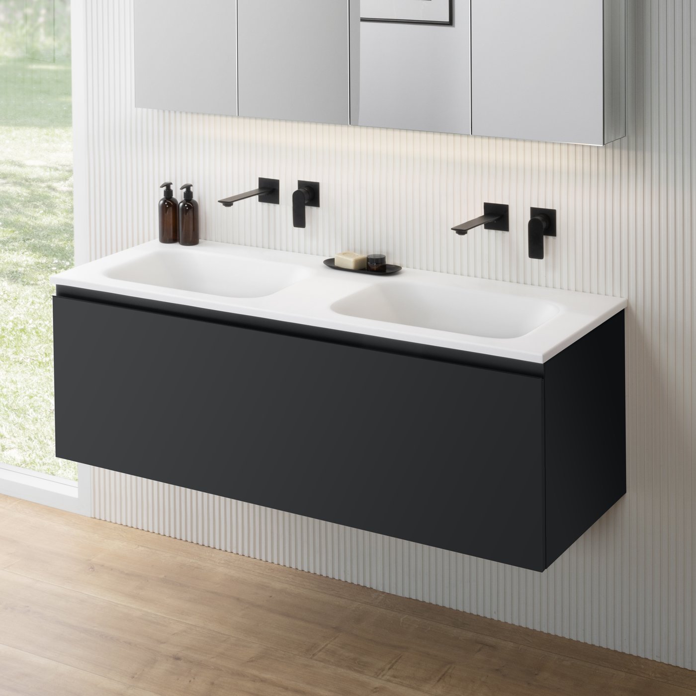rivea Dia Unterschrank B: 141 cm mit 1 Auszug, Doppelwaschtisch ohne ...