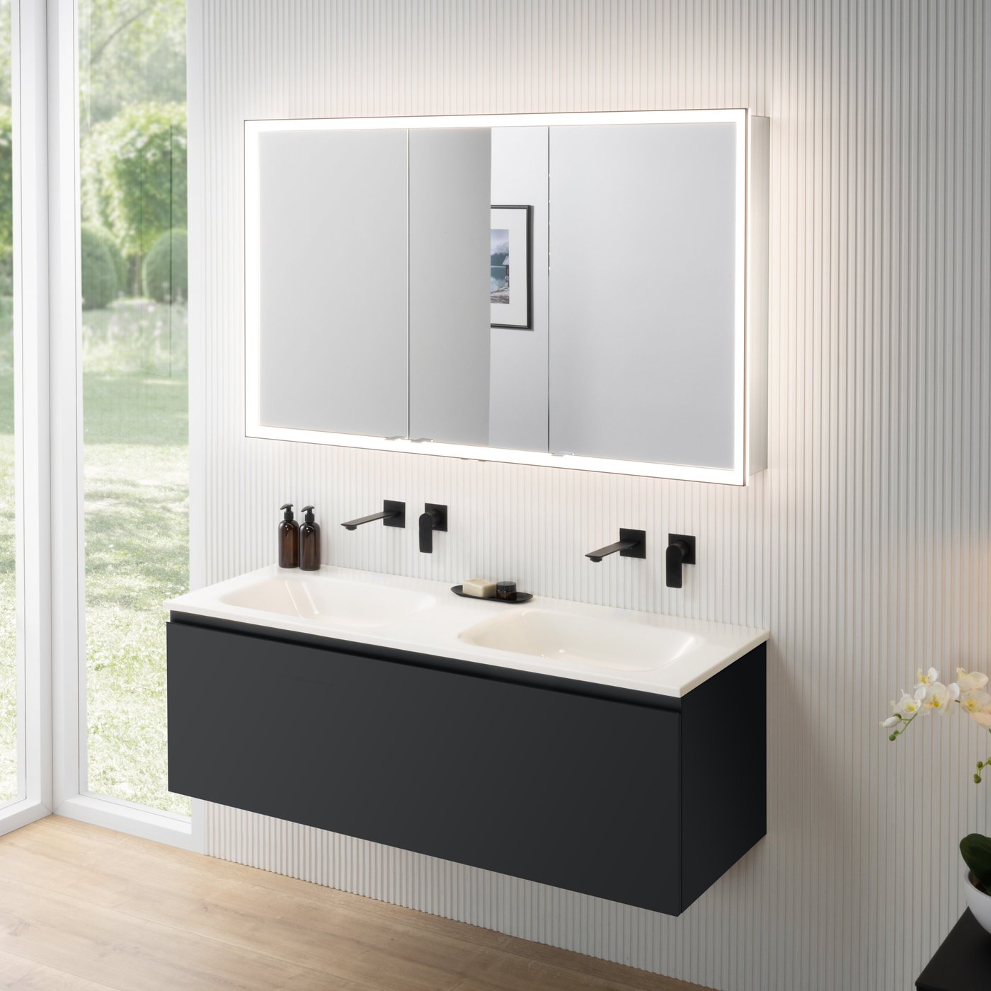 rivea Dia Unterschrank B: 141 cm mit 1 Auszug, Doppelwaschtisch ohne ...