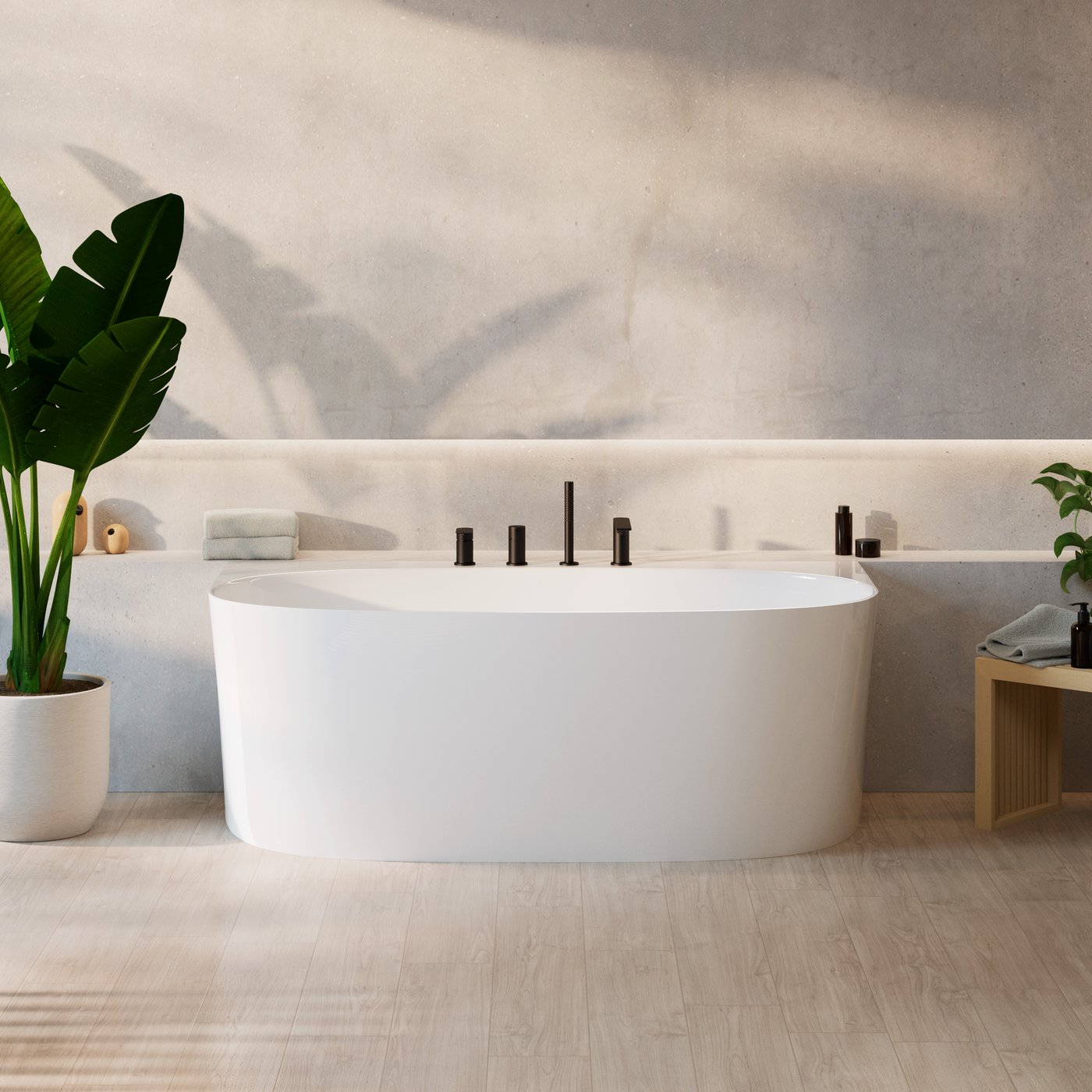 rivea Maila Vorwand-Badewanne L: 158 B: 86 H: 58 cm weiß - BR0617WH ...