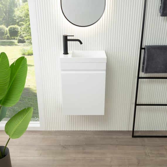 rivea Dia vanity unit with Picabo hand washbasin white, vanity unit 1 ...