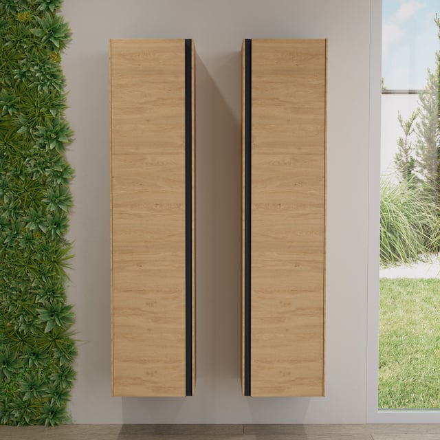 rivea Dia tall unit with interior mirror and 1 door stone oak ...