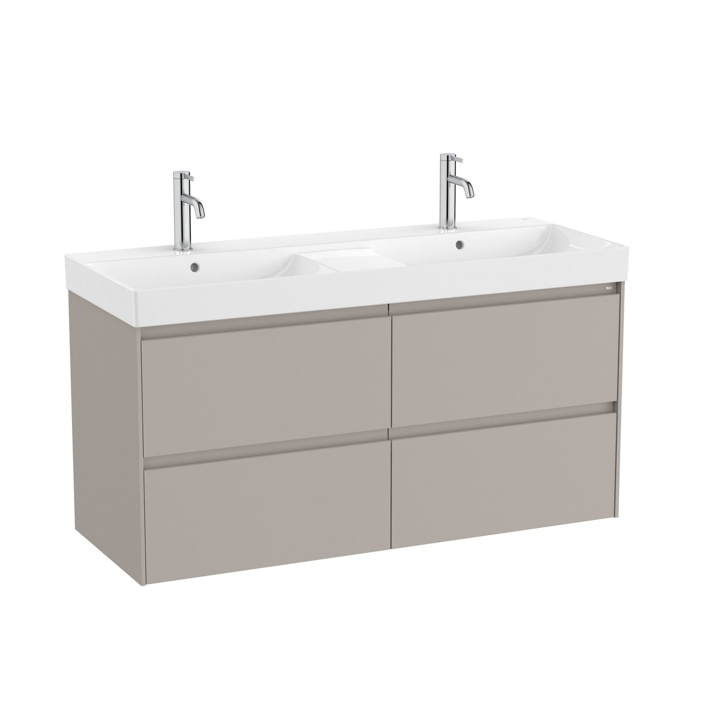 Roca Ona vanity unit with double washbasin, 4 pull-out compartments ...