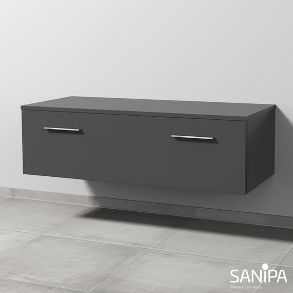 Sanipa 2morrow add-on unit with 1 pull-out compartment matt anthracite ...