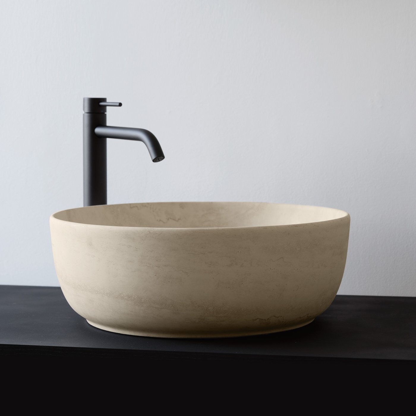 Scarabeo Glam countertop washbasin with BioKer, travertine - 1807EBK ...