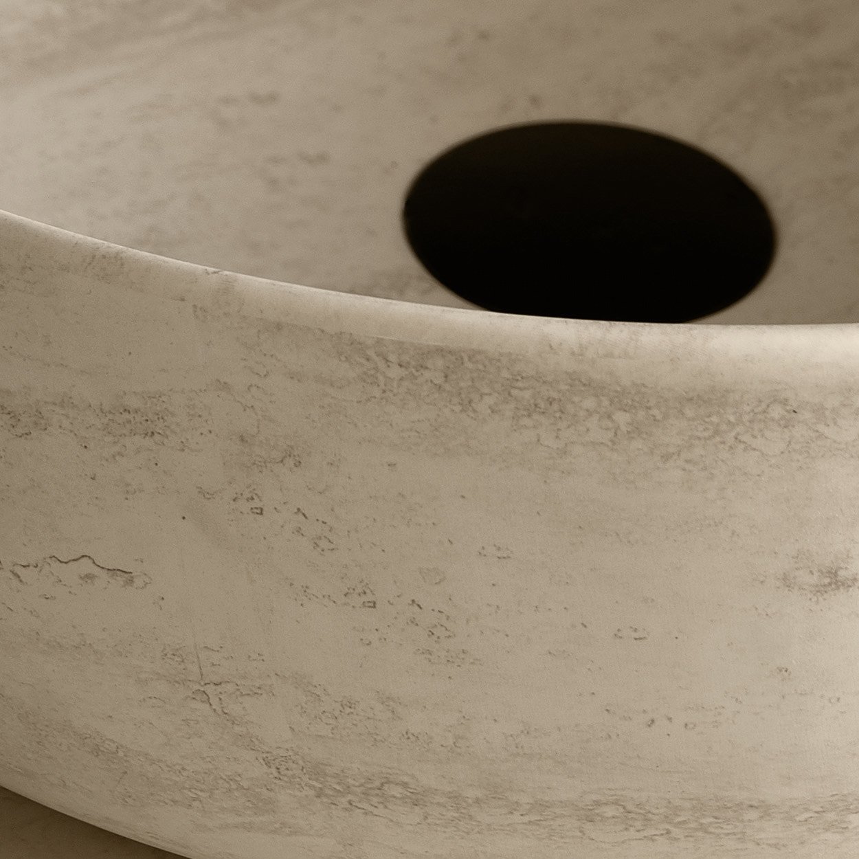 Scarabeo Glam countertop washbasin with BioKer, travertine - 1807EBK ...