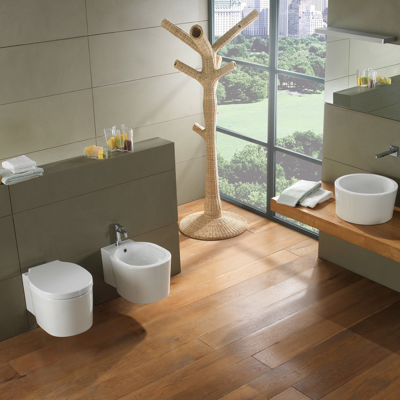 Scarabeo Bucket wall-mounted toilet with BioKer, white - 8812CLBK+8814B ...