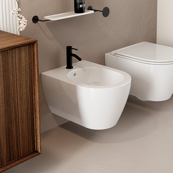 Scarabeo Glam bidet with BioKer, white - 5204BK | REUTER