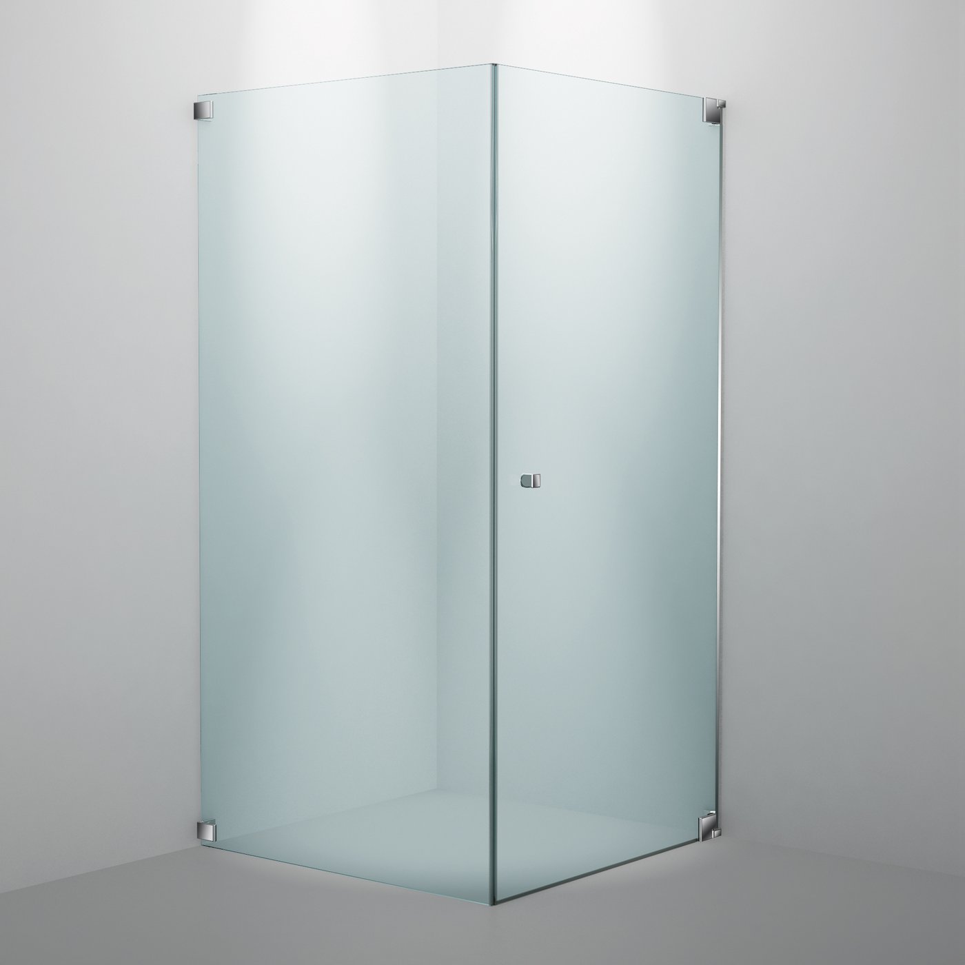 Sprinz Omega hinged door, with side panel with SpriClean, light crystal ...