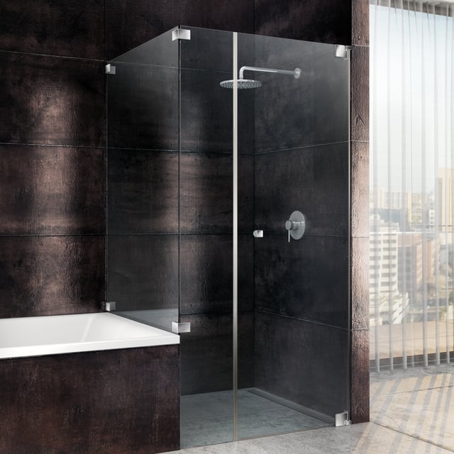 Sprinz Omega hinged door, with adjacent piece, with side panel with ...