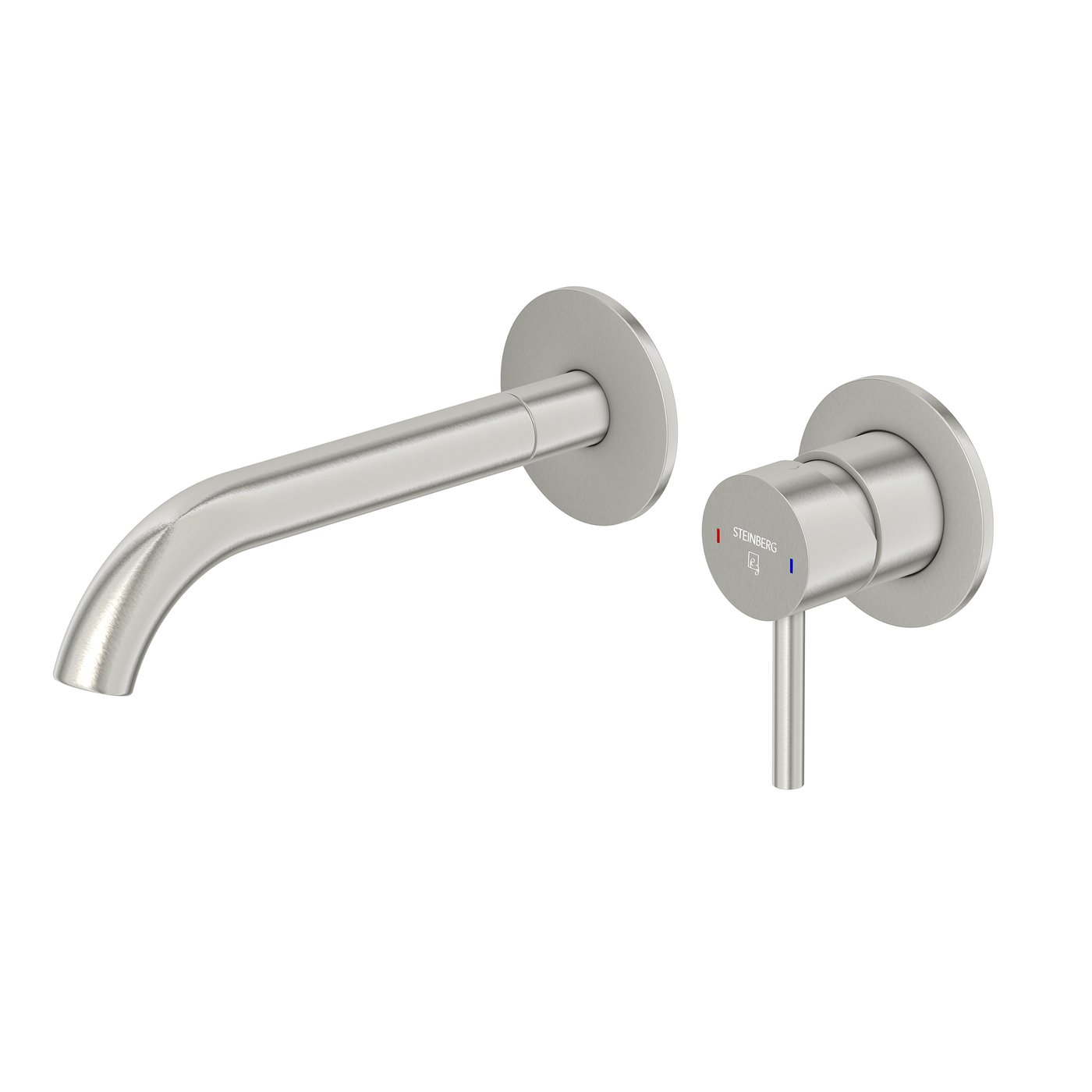 Steinberg 100 wall-mounted basin fitting brushed nickel - 100 1814 3 BN ...