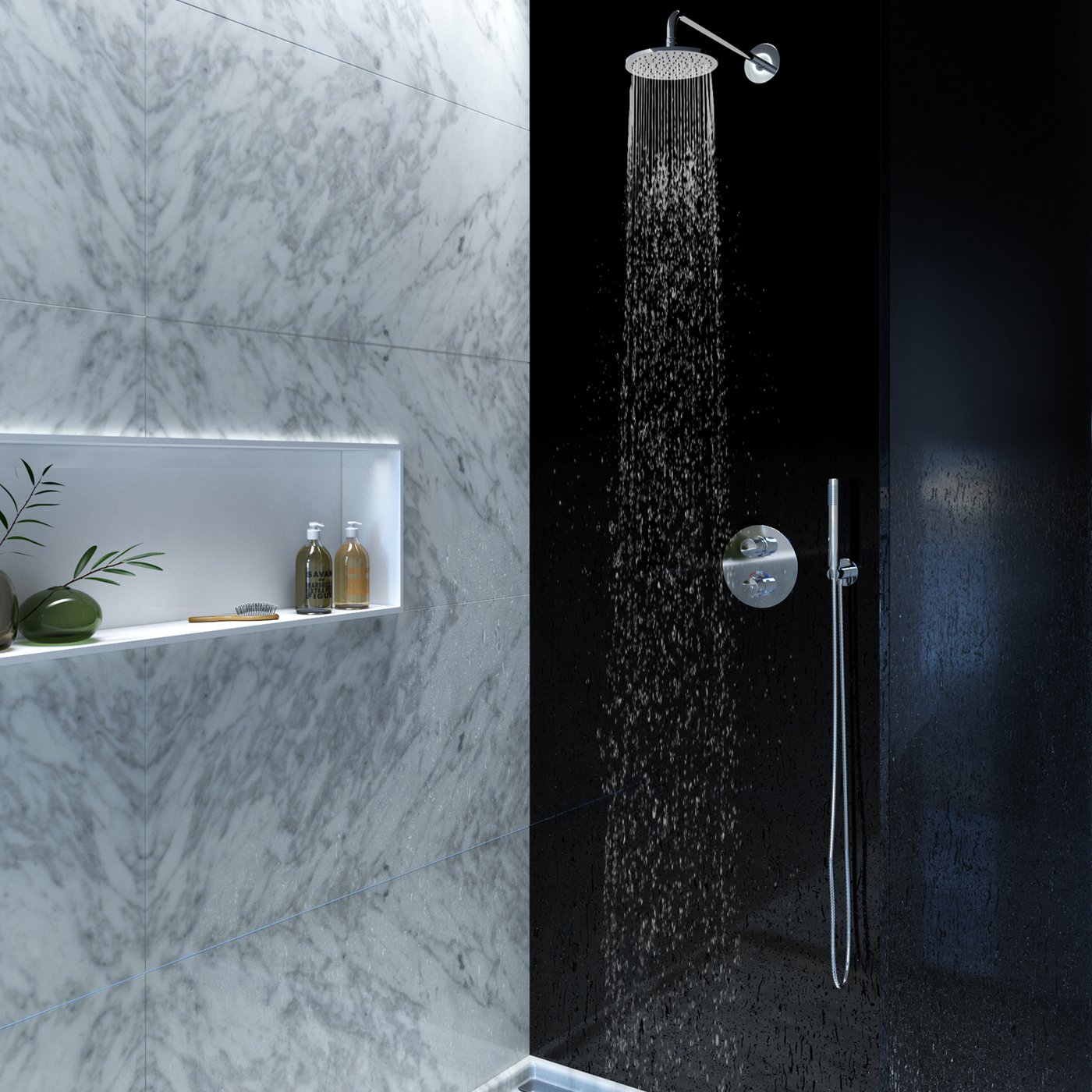 Steinberg 100 concealed shower system with thermostat chrome - 100 1122 ...