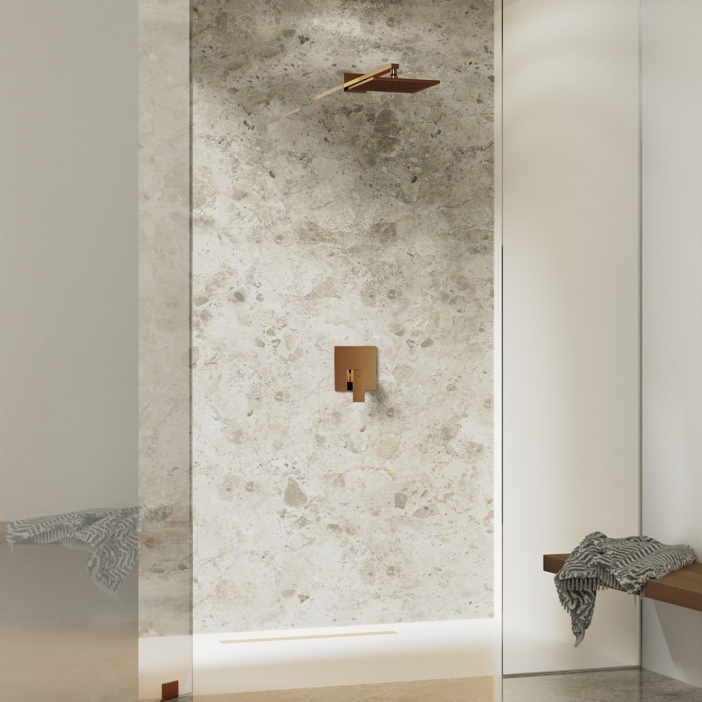 Steinberg 160 concealed shower fitting with mixer rose gold - 160 2243 ...