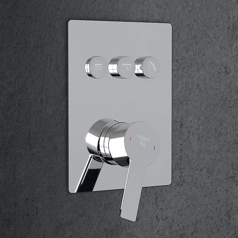Steinberg 120 concealed shower fitting with mixer chrome - 390 2231 3 ...