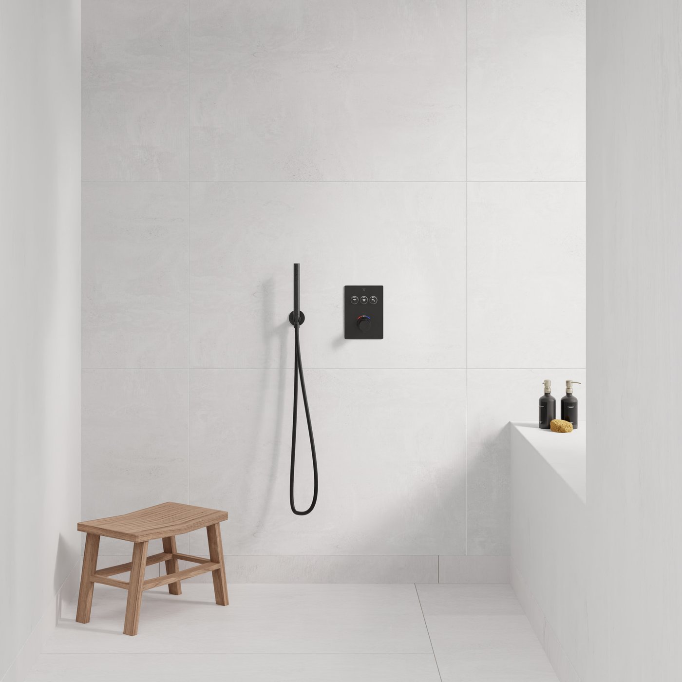 Steinberg 120 concealed shower fitting with thermostat matt black - 390 ...