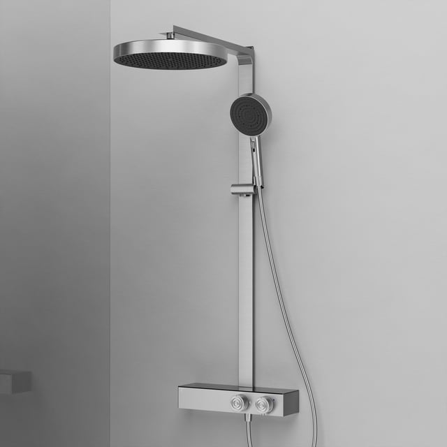 Steinberg 911 Aufputz-Duschsystem mit Thermostat edelstahl gebürstet ...