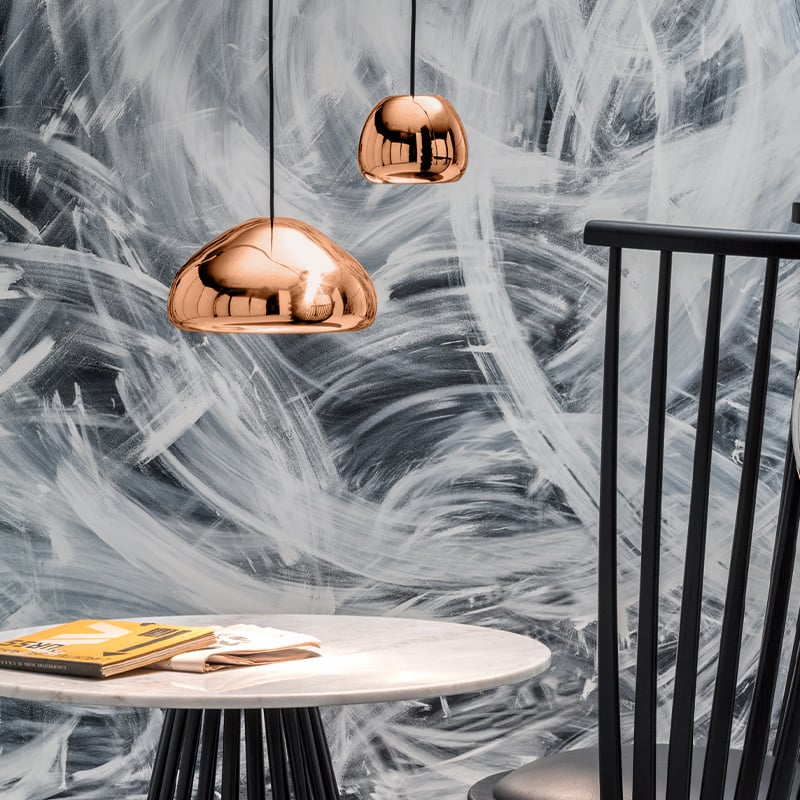 Tom Dixon Void pendant light, LED dimmable, copper - LEDP15BKEU+VOS02C ...
