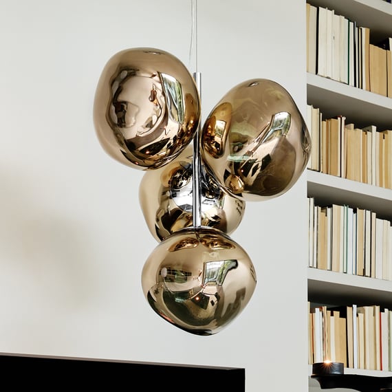 Tom Dixon Melt pendant light, LED dimmable, gold - LEDC04CHEU+MES02G#4 ...