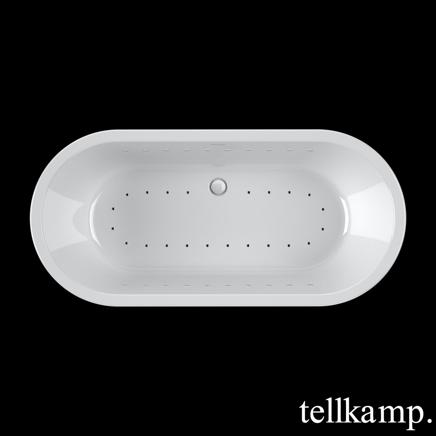 Tellkamp Easy freestanding oval whirlbath white gloss, panel black ...