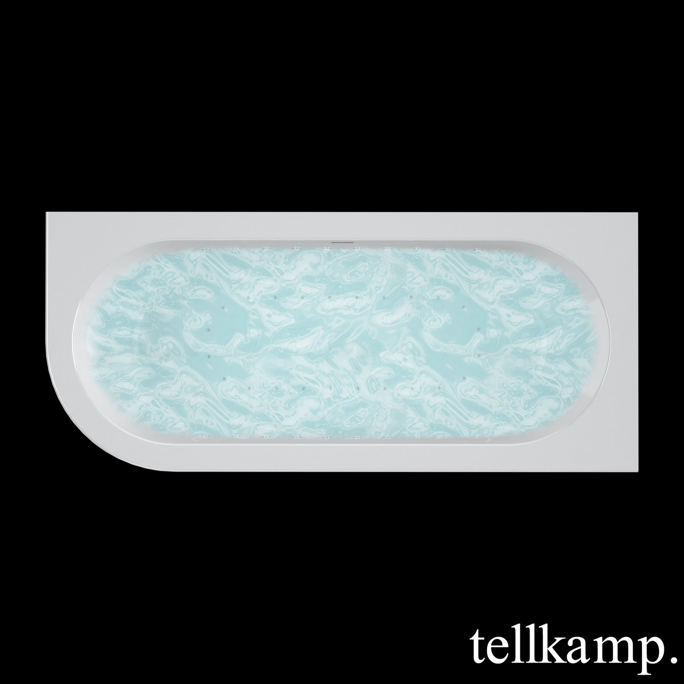 Tellkamp Pio Eck-Whirlwanne mit Verkleidung weiß glanz, Schürze schwarz ...