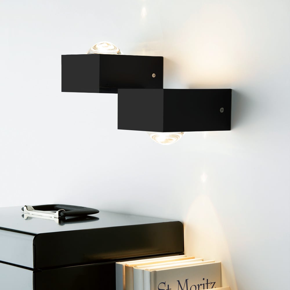 Top Light Focus 100 LED Wandleuchte dimmbar, schwarz matt/chrom - 2 ...