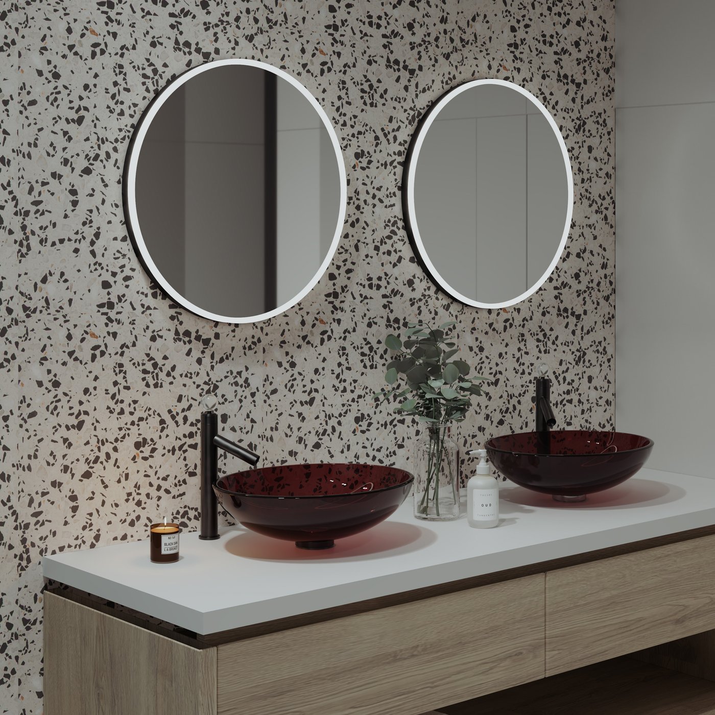 Top Light Frame Circle mirror champagne - 34-6021 | REUTER