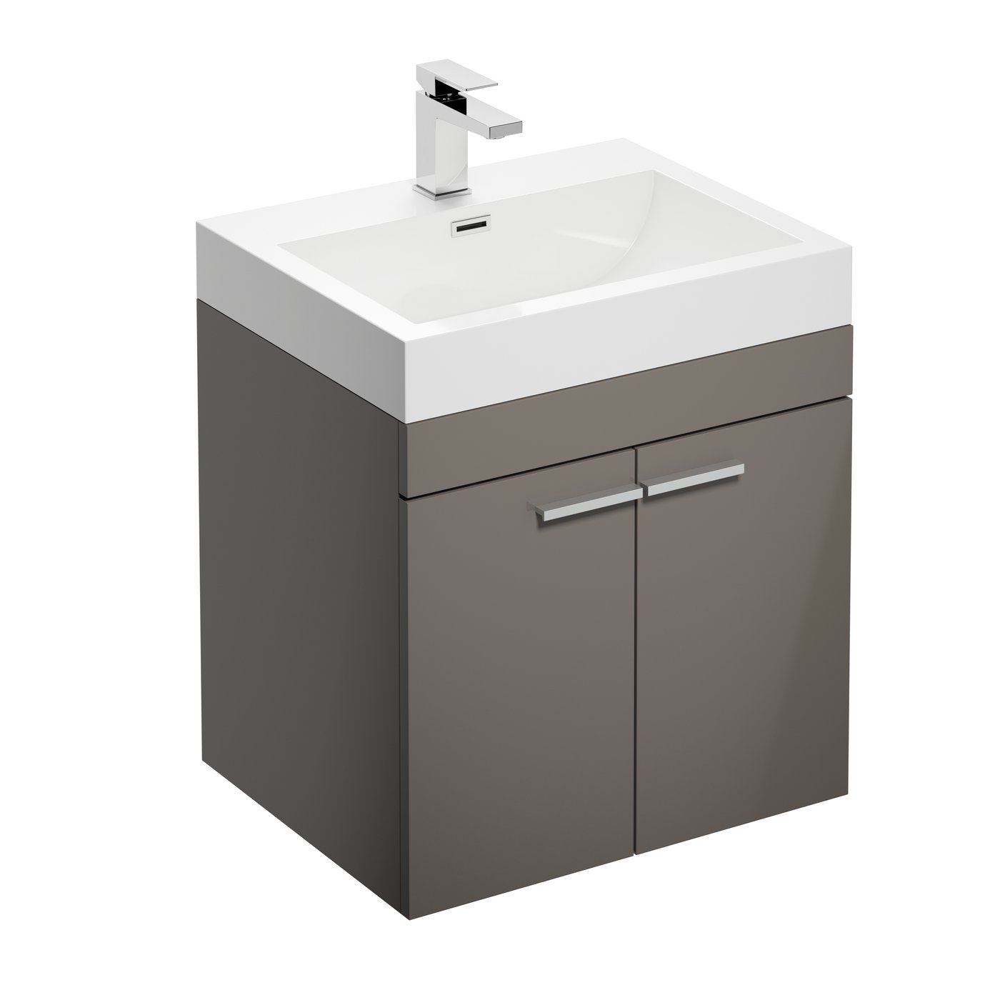 treos 900 vanity unit with washbasin, 2 doors cappuccino high gloss ...