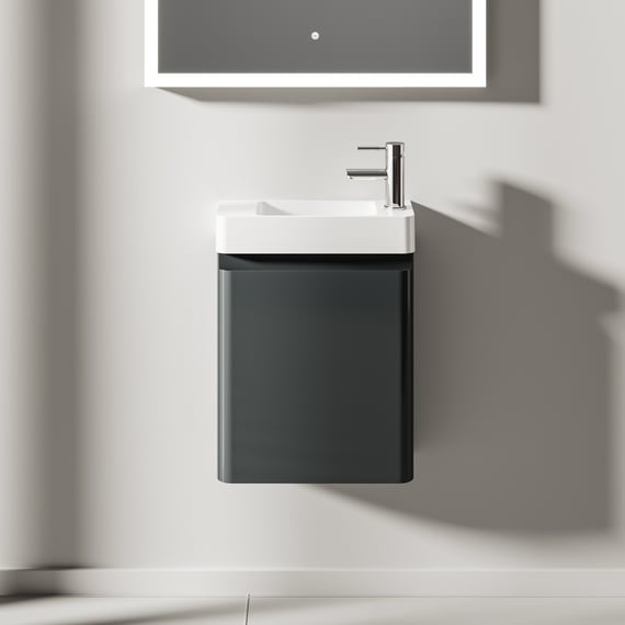 treos 920 Vasque avec meuble bas, 1 porte graphite ultra brillant ...