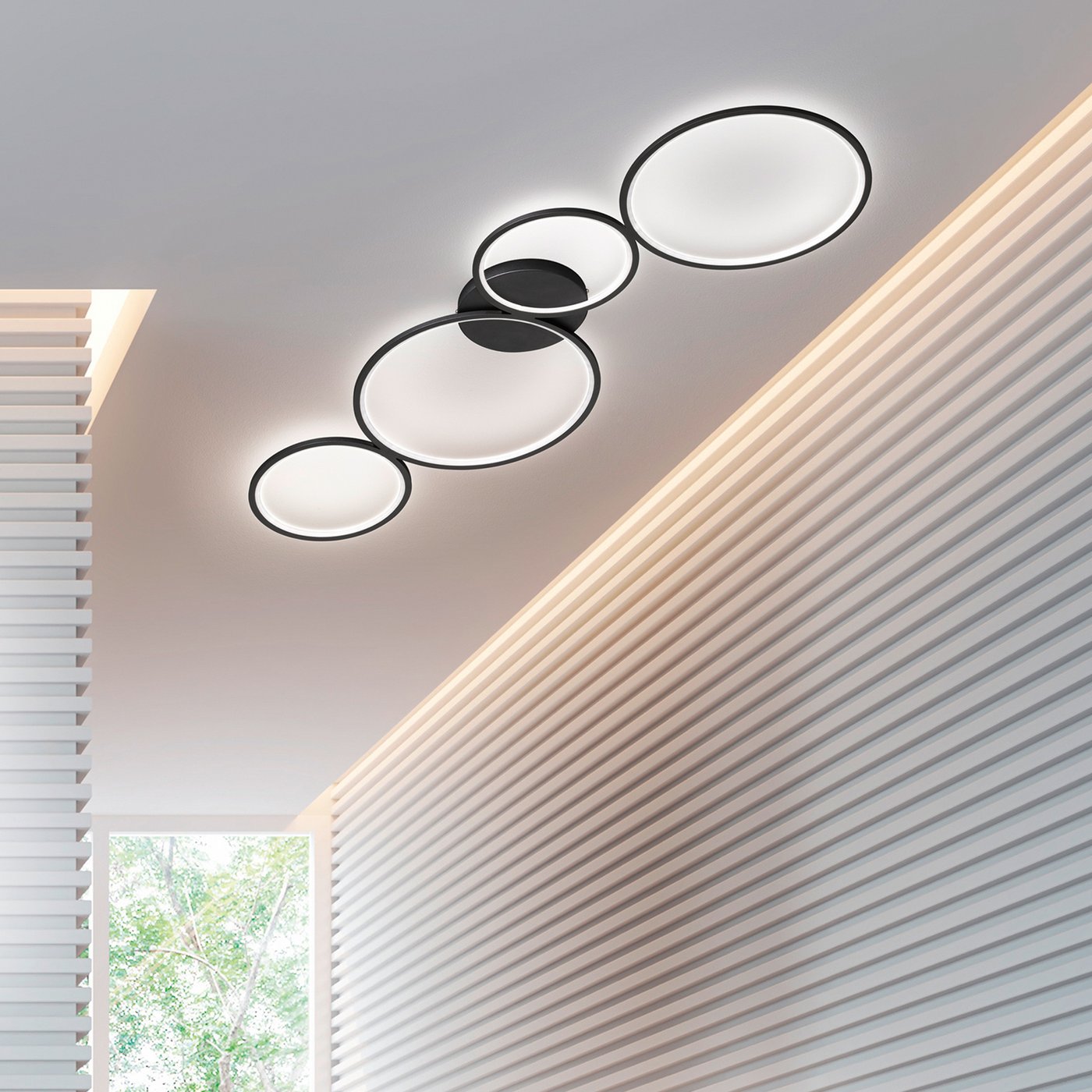 TRIO Leuchten Rondo ceiling light, LED dimmable, black - 622610432 | REUTER