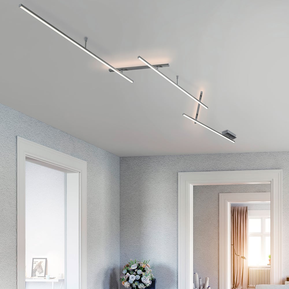TRIO Leuchten Indira LED ceiling light matt nickel - 674610507 | REUTER