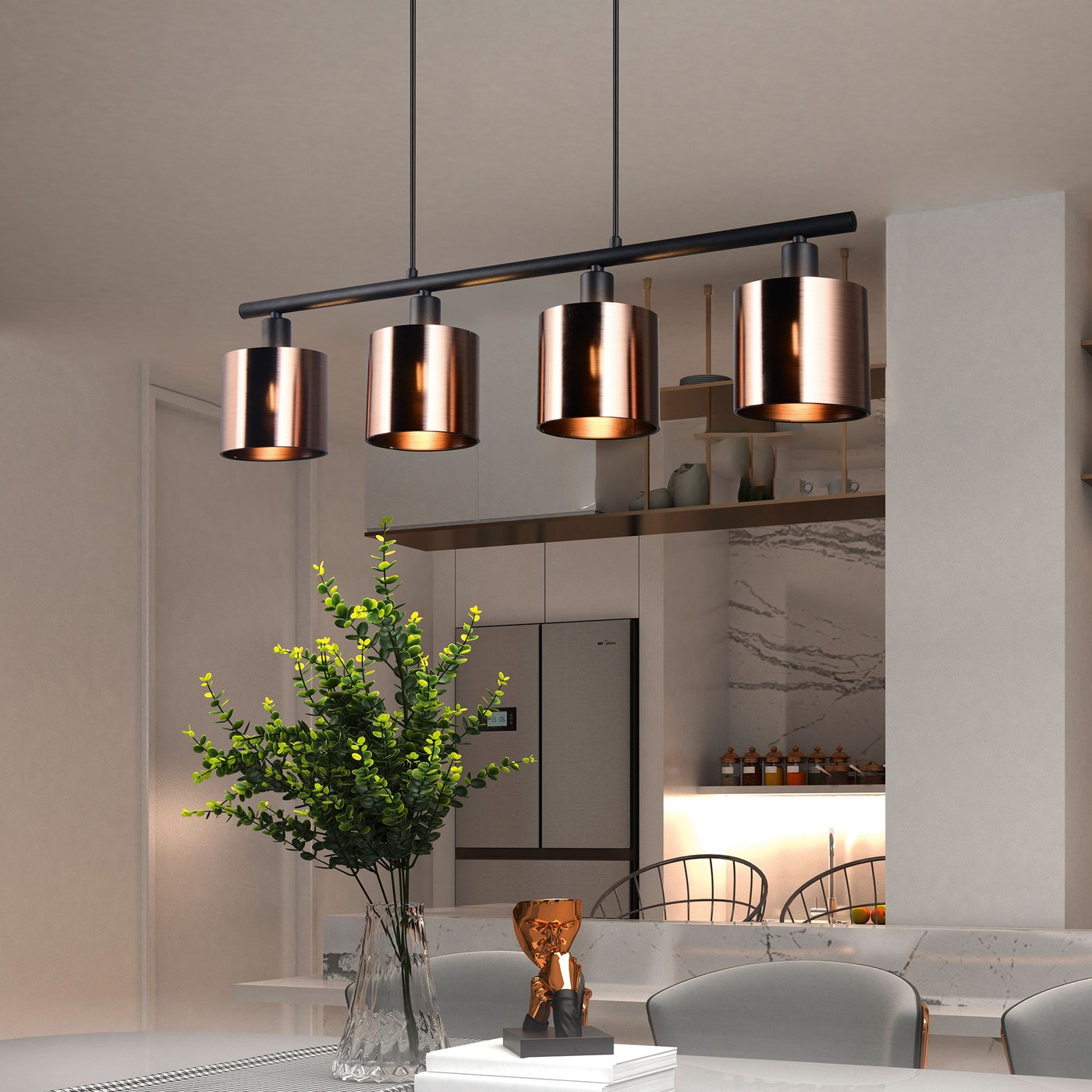 TRIO Leuchten Jason pendant light, E14 dimmable, bronze - R36304064 ...