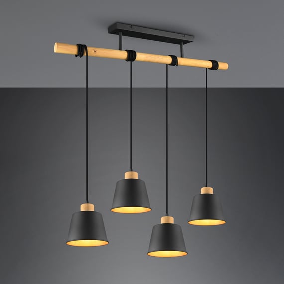 TRIO Harris pendant light black/gold - 312700432 | REUTER