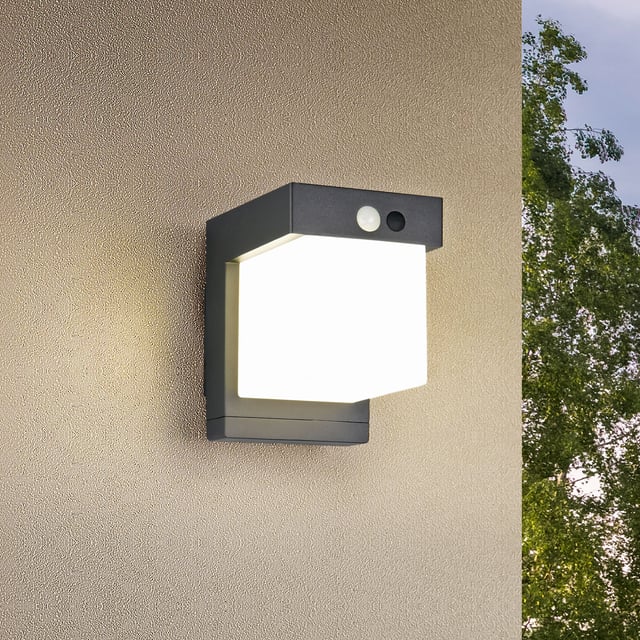 TRIO Leuchten Colombo solar wall light, LED dimmable, matt black ...