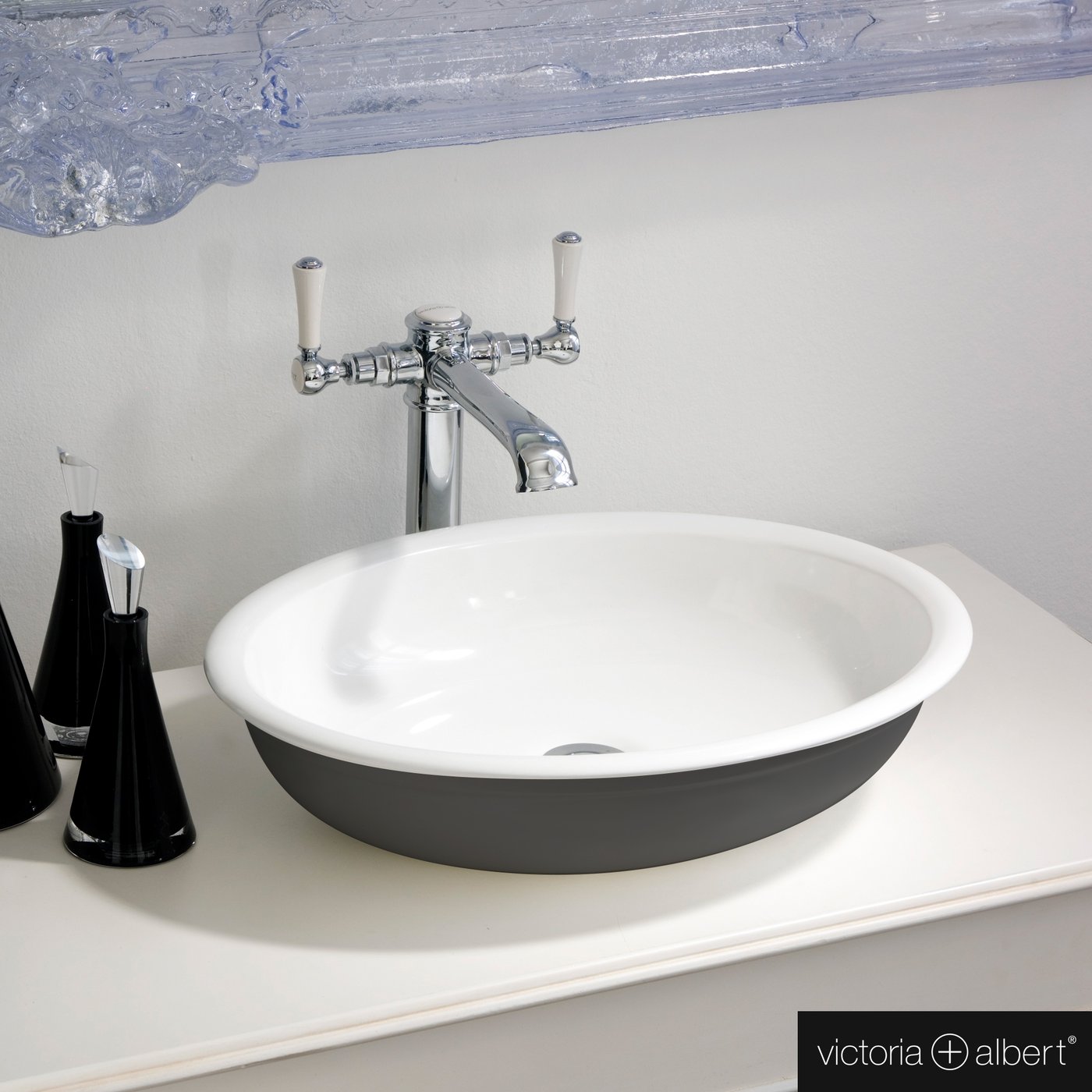 Victoria + Albert Radford 51 Vasque à poser anthracite mat/blanc - VB ...