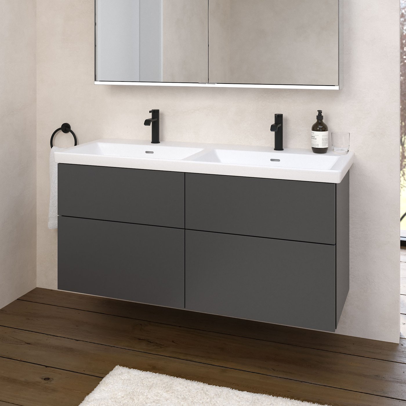 Villeroy & Boch Embrace double washbasin with vanity unit, 4 pull-out ...