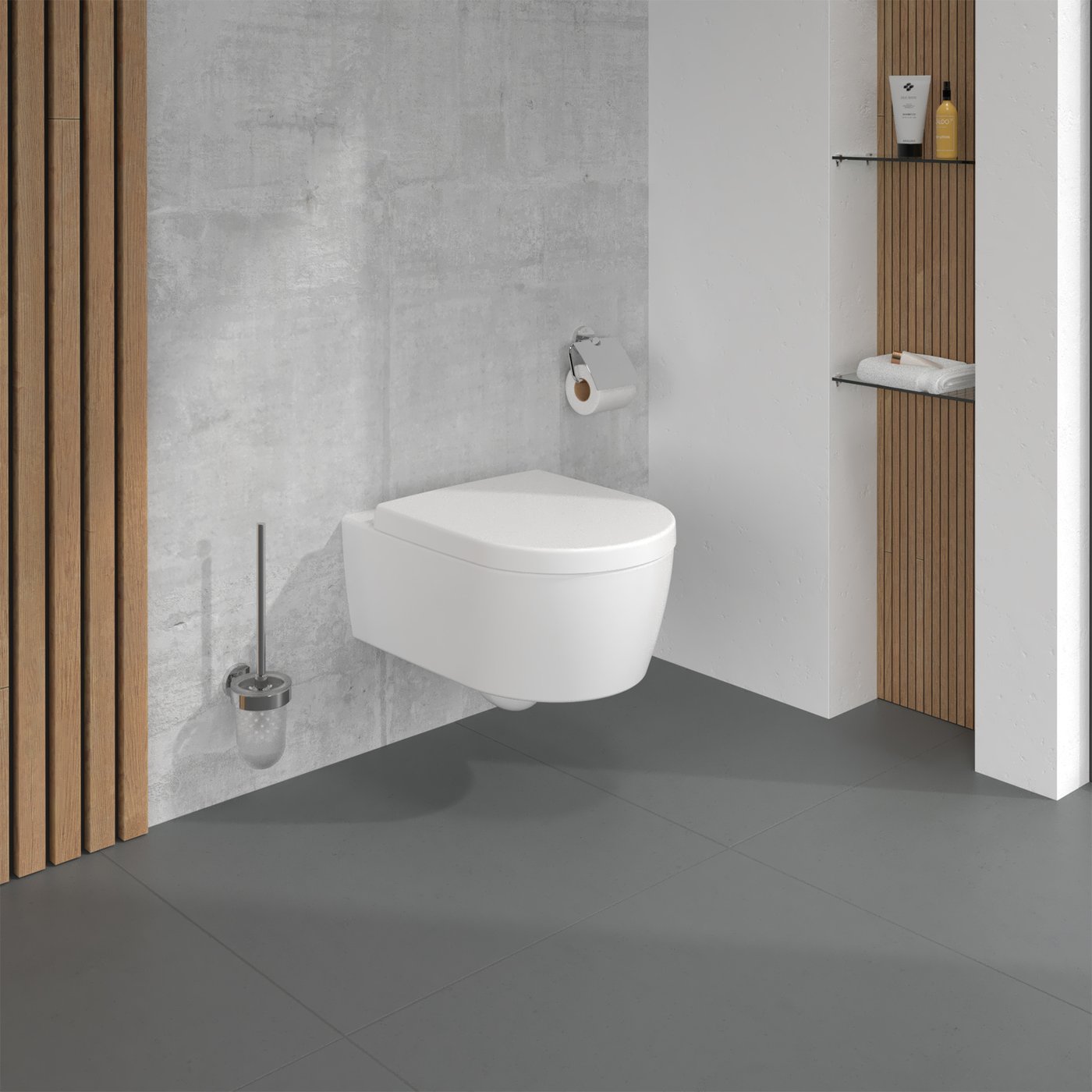 Villeroy & Boch Embrace Wand-WC mit DirectFlush mit CeramicPlus, stone ...