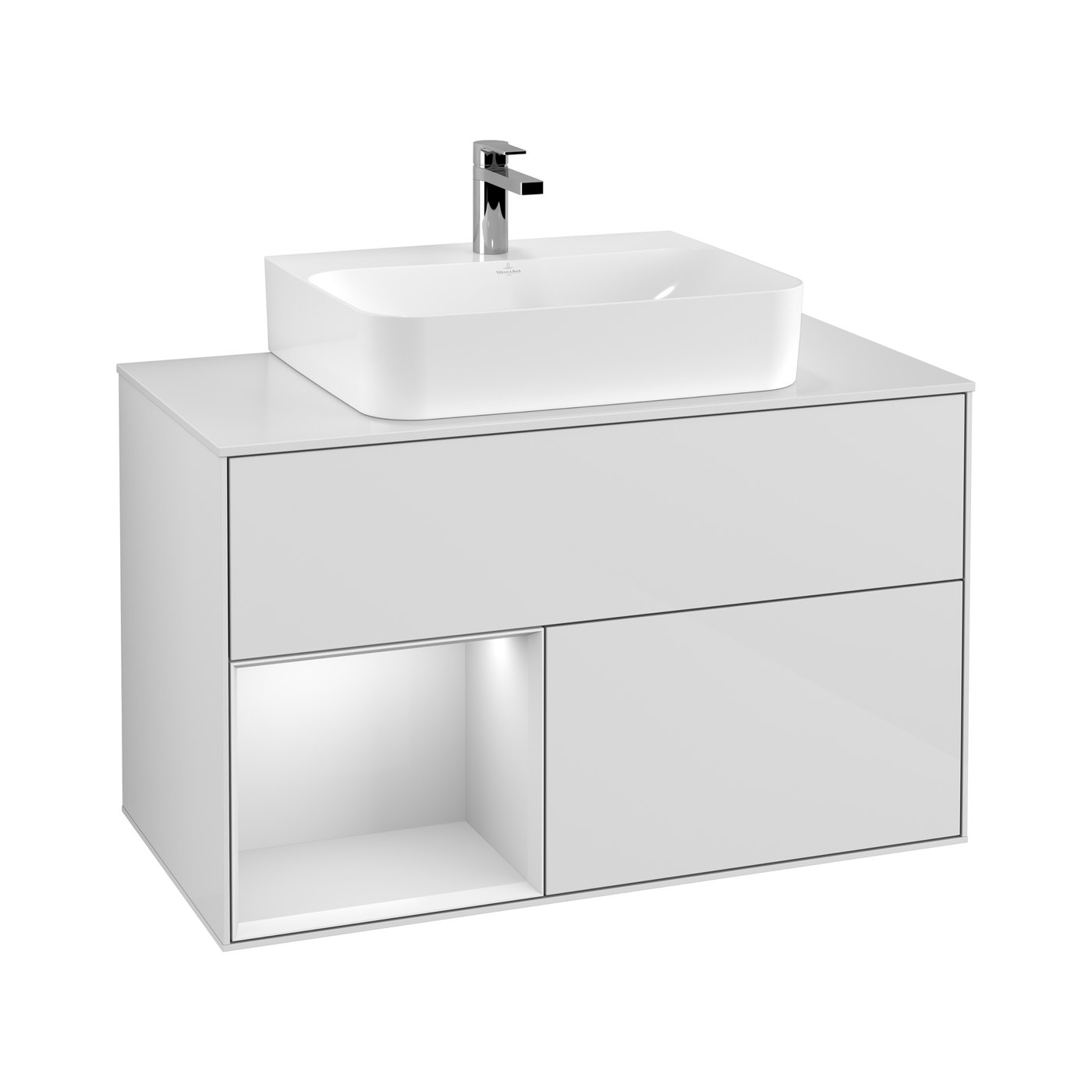 Villeroy & Boch Finion vanity unit, 2 pull-out compartments with open ...