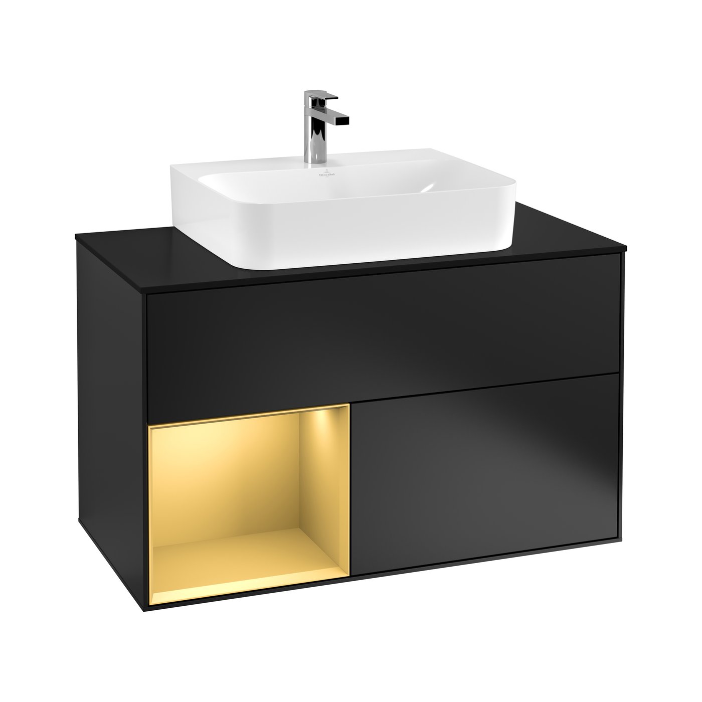 Villeroy & Boch Finion vanity unit, 2 pull-out compartments with open ...
