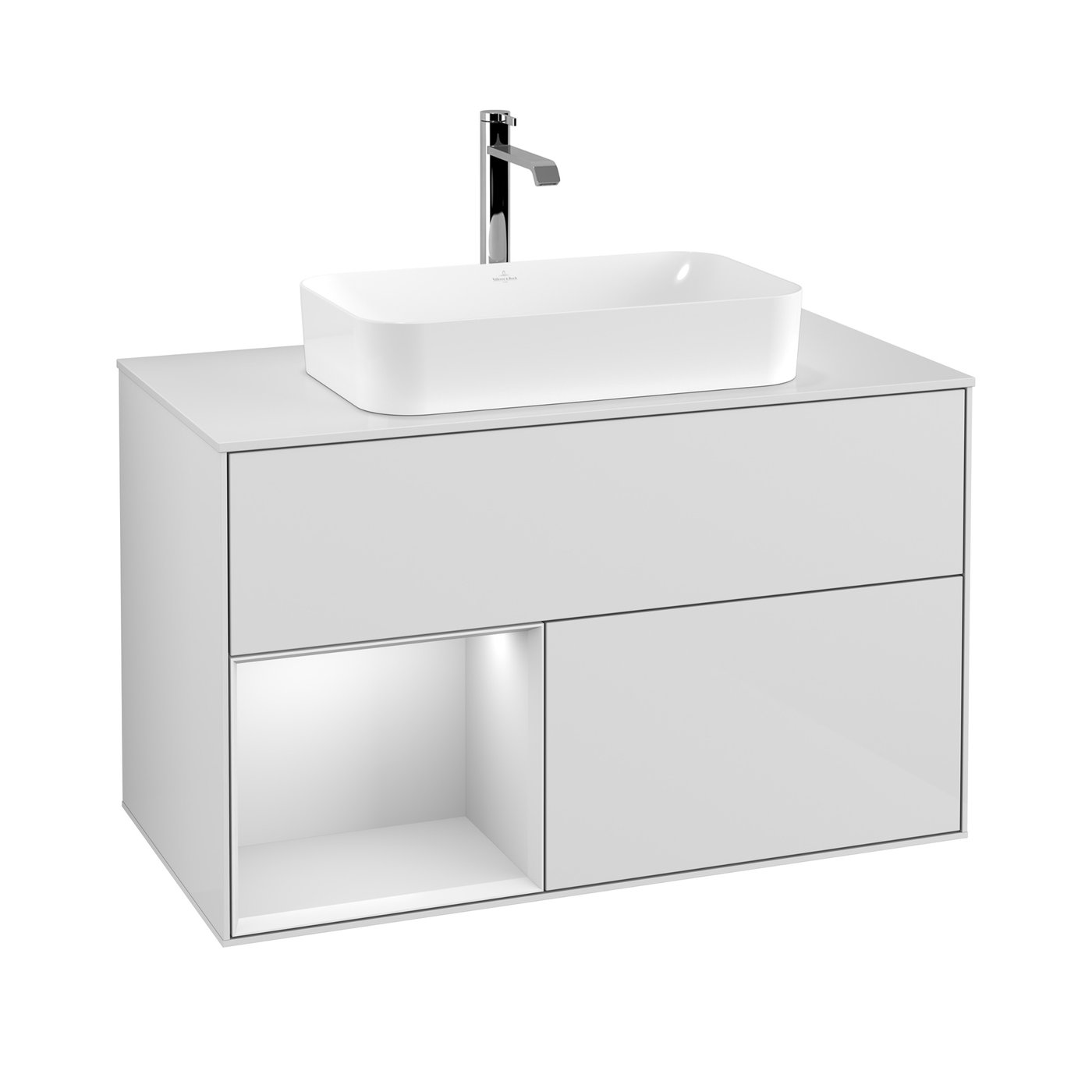 Villeroy & Boch Finion vanity unit, 2 pull-out compartments with open ...