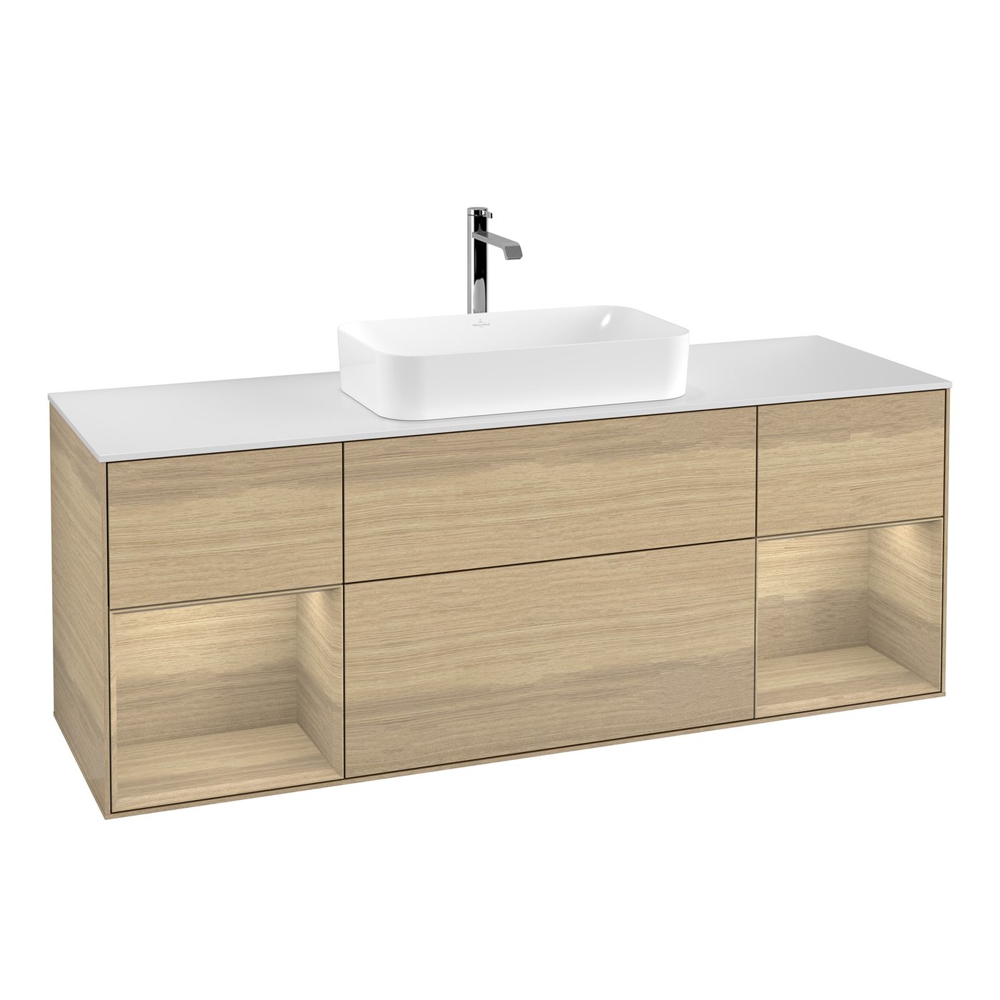 Villeroy & Boch Finion vanity unit, 4 pull-out compartments with open ...