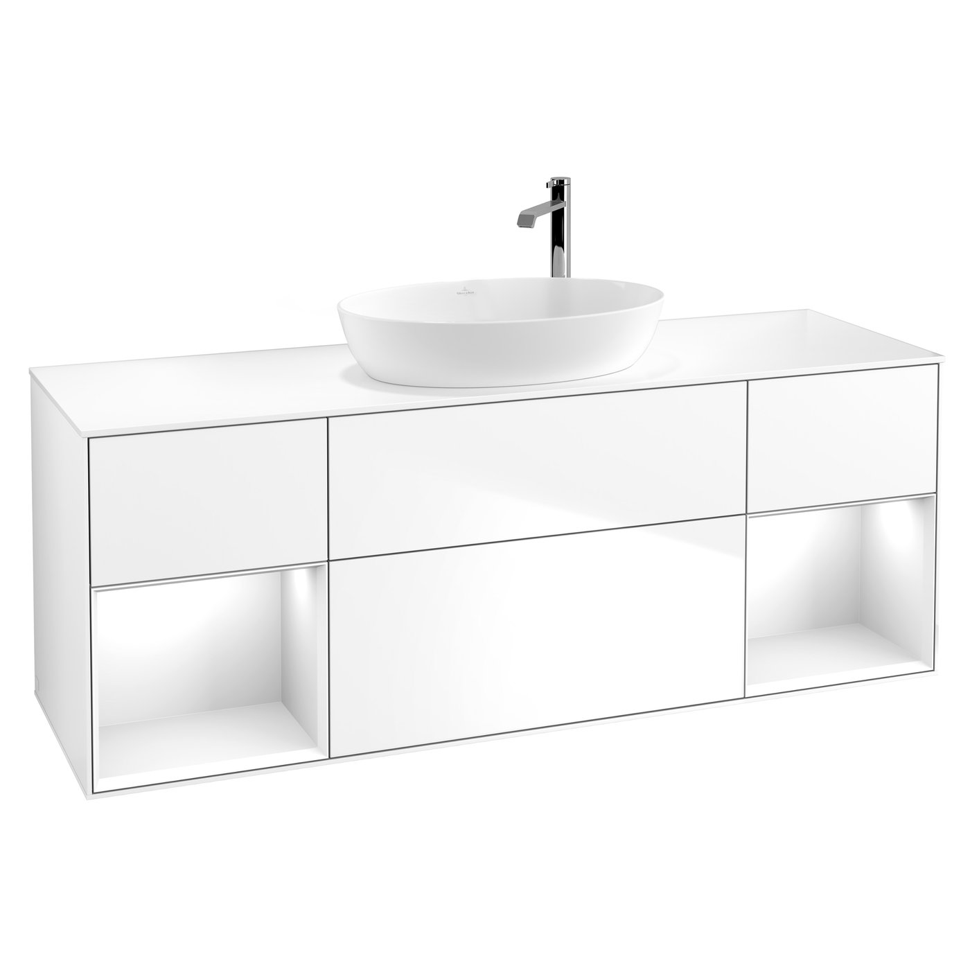 Villeroy & Boch Finion vanity unit, 4 pull-out compartments with open ...