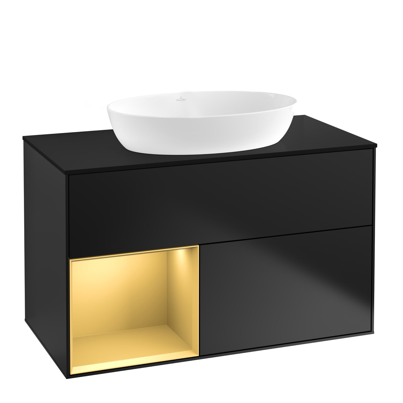 Villeroy & Boch Finion vanity unit, 2 pull-out compartments with open ...