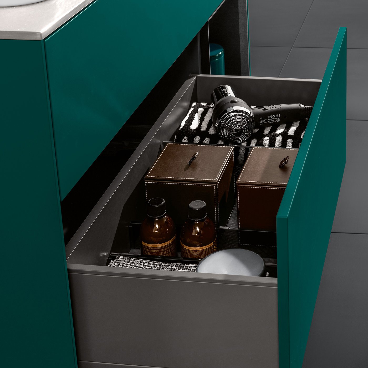 Villeroy & Boch Finion vanity unit, 2 pull-out compartments with open ...