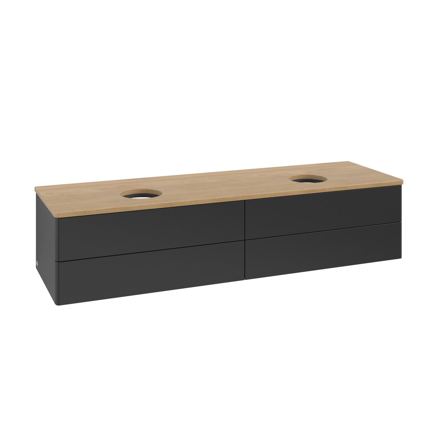 Villeroy & Boch Antao vanity unit, 4 pull-out compartments matt black ...