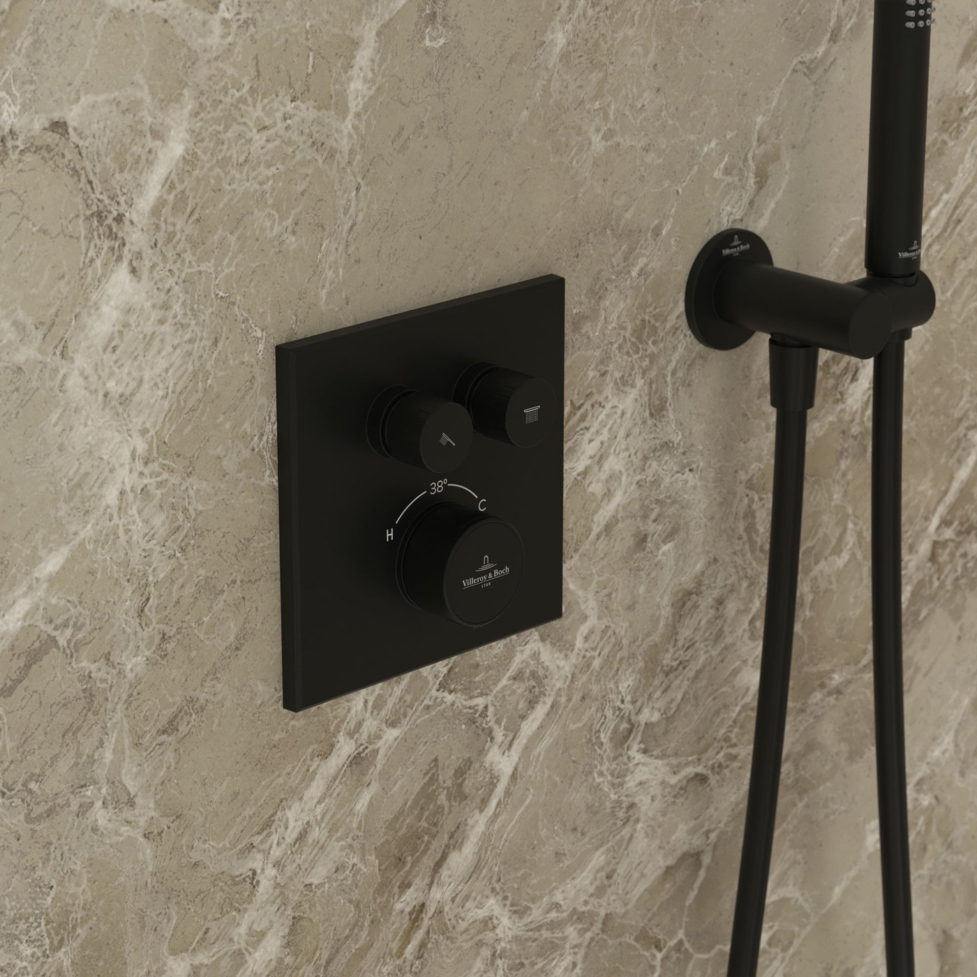 Villeroy & Boch Somera Unterputz-Duscharmatur mit Thermostat schwarz ...