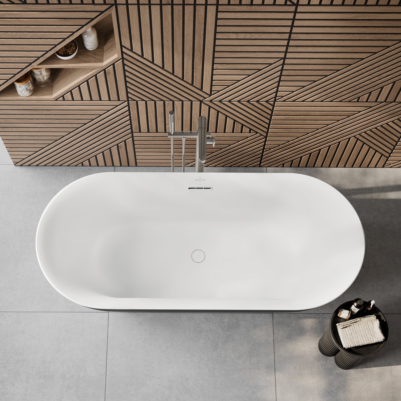 Villeroy & Boch Embrace freistehende Badewanne, oval anthrazit matt ...