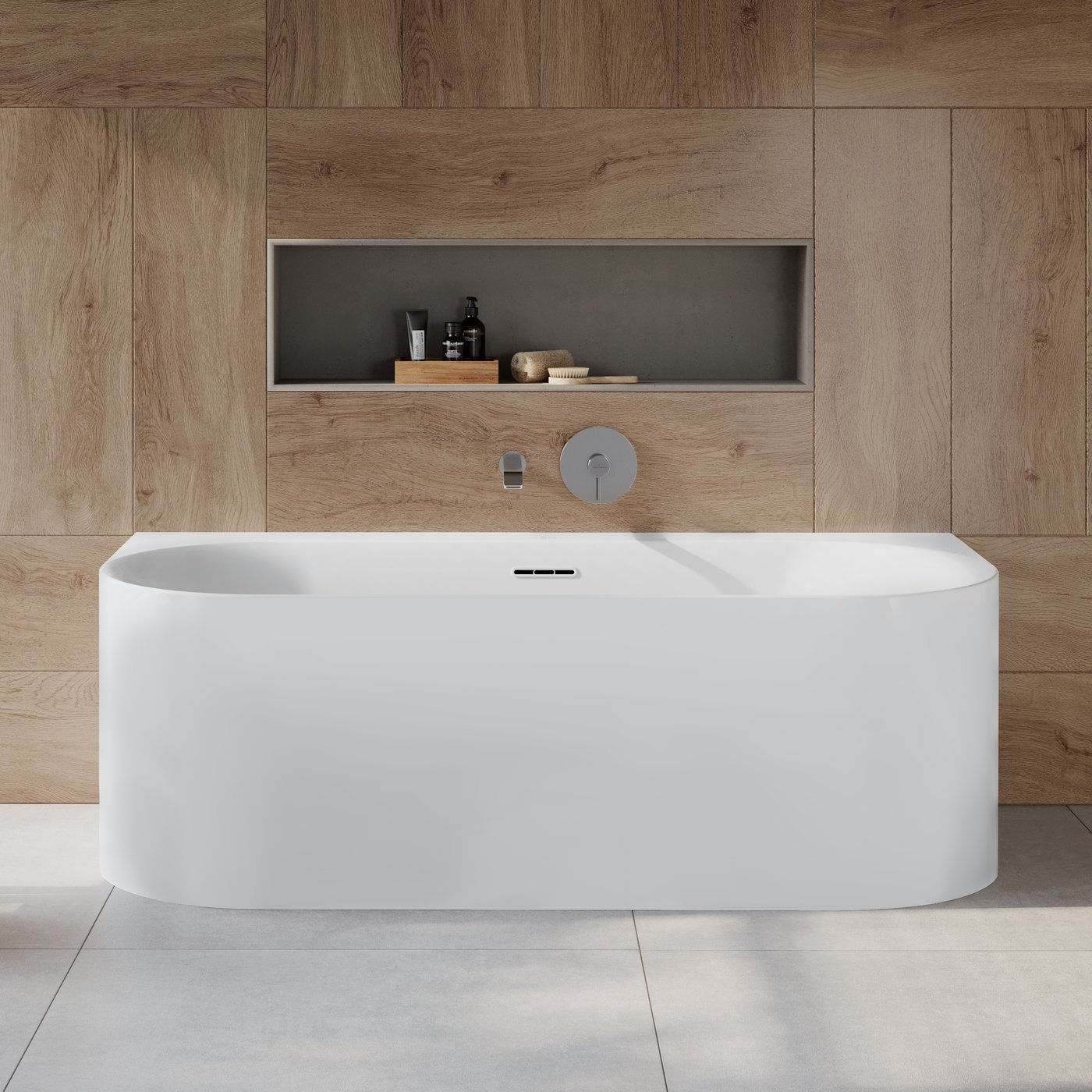 Villeroy & Boch Embrace Vorwand-Badewanne mit Verkleidung stone white ...