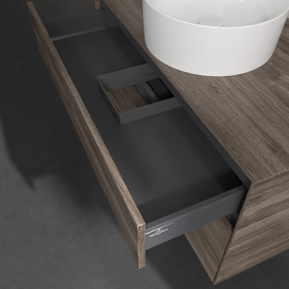 Villeroy & Boch Collaro washbasin with vanity unit, 2 pull-out ...